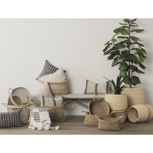 Set of Three Detailed Wicker Storage Baskets - Tropical - Baskets - by ...