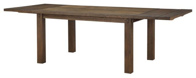 Rustic Dining Table, Rectangular Wooden Top With Extensions Leaves ...