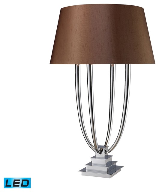 Dimond Lighting Harris 4-Light LED Table Lamp, Chrome With Chocolate ...