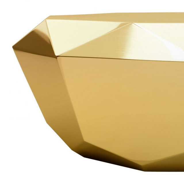 Diamond Coffee Table Gold, Geomtric Shaped Gem Cocktail Table ...