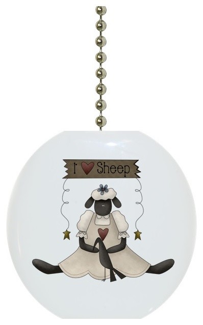 I Love Sheep Ceiling Fan Pull - Contemporary - Ceiling Fan Accessories ...
