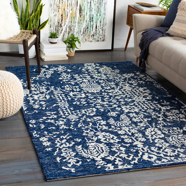 Edwina Modern Dark Blue Area Rug - Contemporary - Area Rugs - by Surya ...