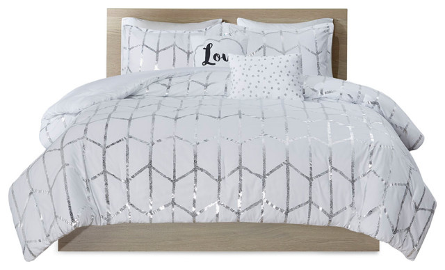 100% Polyester Metallic Printed 5pcs Comforter Set, ID10-1818 ...
