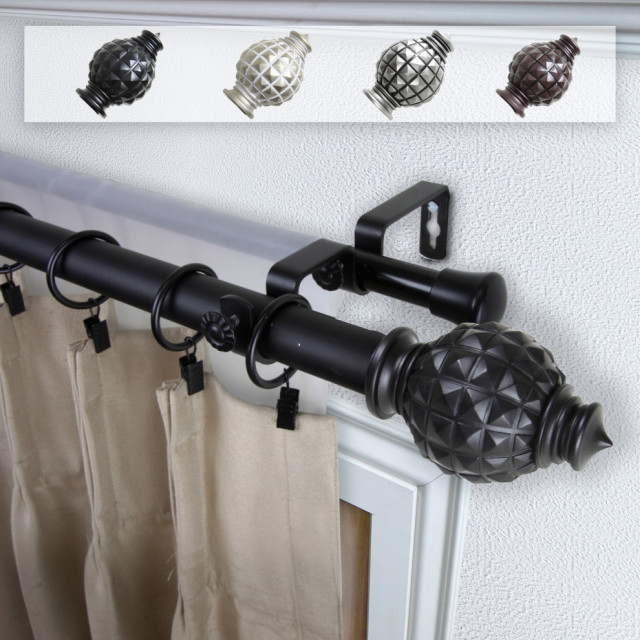 Nova 1" Double Curtain Rod, 120-170" - Traditional - Curtain Rods - by ...