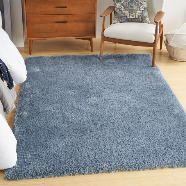 Nourison Dreamy Shag DRS05 Area Rug, Light Blue, 4' x 6' - Contemporary ...