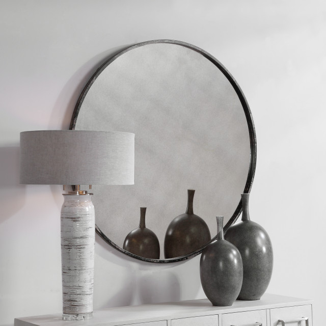 Uttermost Argand Industrial Round Mirror - Industrial - Wall Mirrors ...