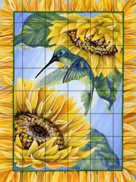 Tile Mural Kitchen Backsplash - Summers Humming-DF - by Denise Freeman ...