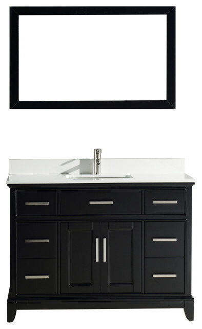 48" sl sink vanity set, phoenix stone top, soft closing doors, drawers ...