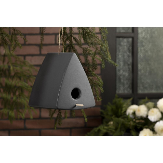 Dalya Triangle Decorative Birdhouse, Dark Gray - Contemporary - Garden ...