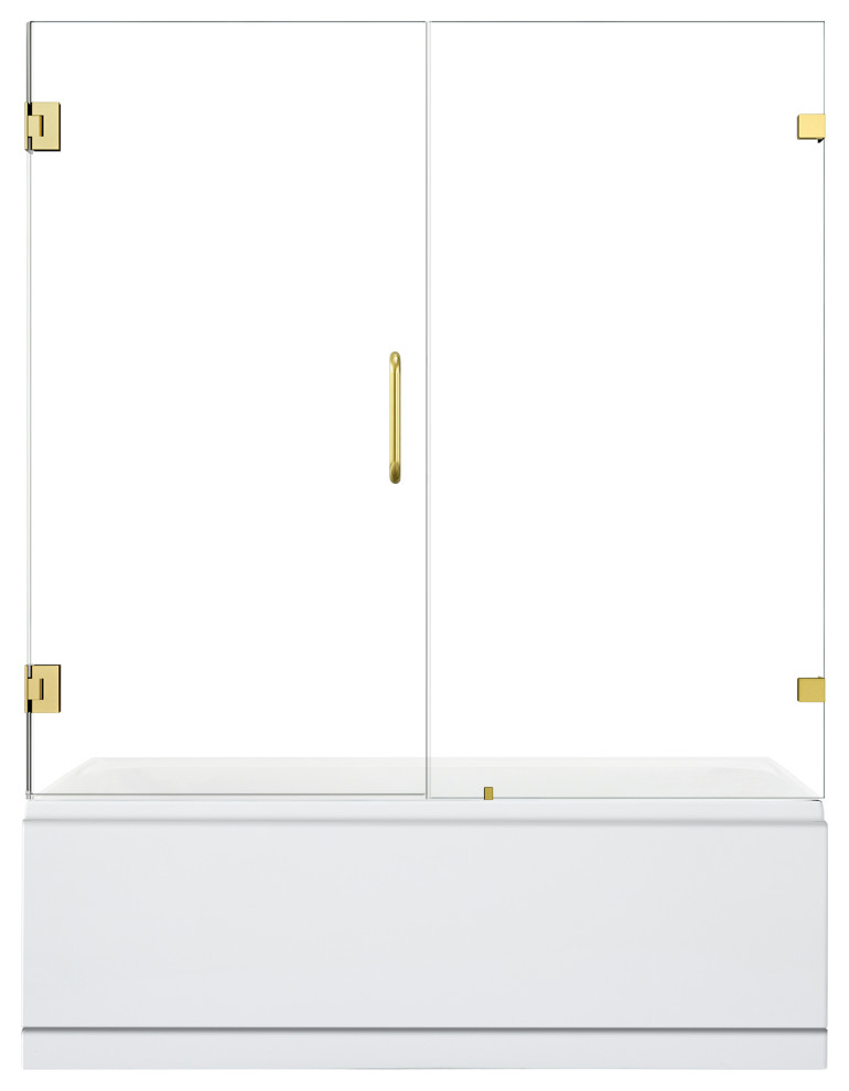 Roisin Frameless Hinged Tub Door Clear Glass 60wx58h Contemporary