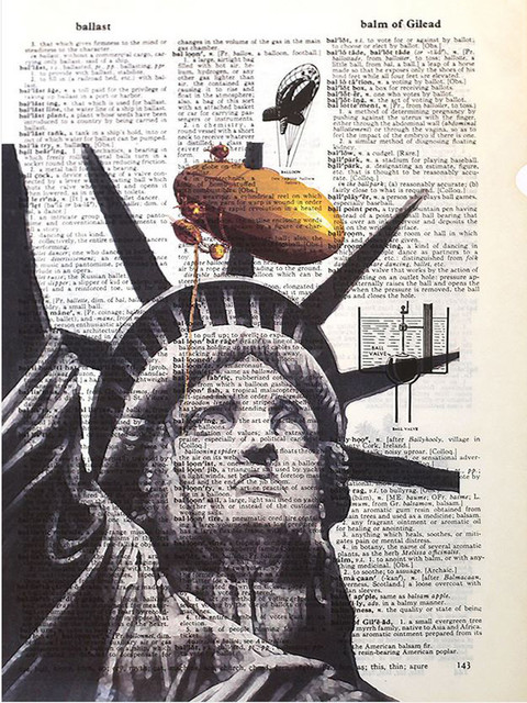 Art N Wordz Land Of Opportunity Statue of Liberty Dictionary Sheet Pop ...