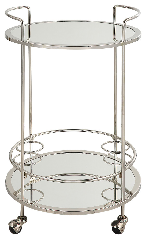 Spritz Chrome Bar Cart - Contemporary - Bar Carts - by Ownax | Houzz