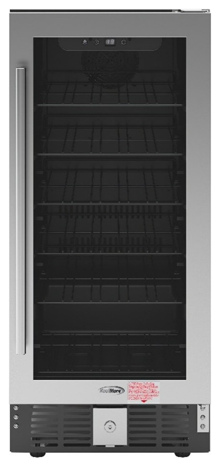 KoolMore 15 in. Stainless Steel Glass-Door Built-In Beverage Cooler - 3 ...