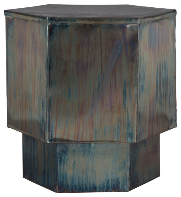 Sofa Side Table, Metal Iron, Multicolor, Rustic Industrial Lounge ...