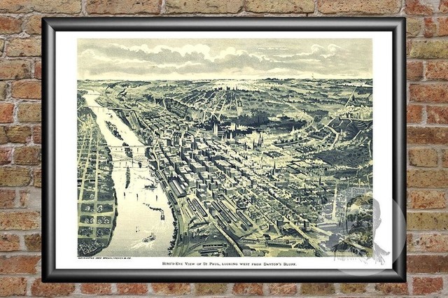 Old Map of St. Paul Minnesota 1890, Vintage Map Art Print, 12"x18 ...