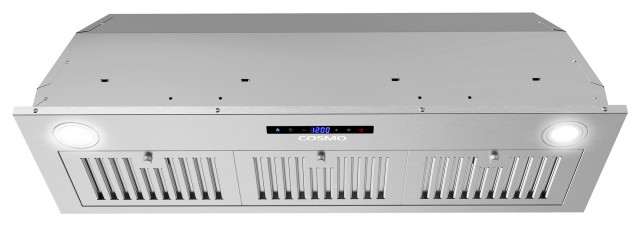 36 in. Insert Range Hood With Soft Touch Controls, Stainless Steel ...