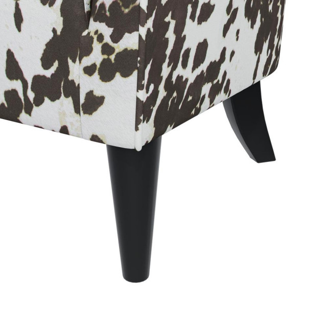 Shelter High Back Wingback Chair in Velvet Brown Cow Print ...