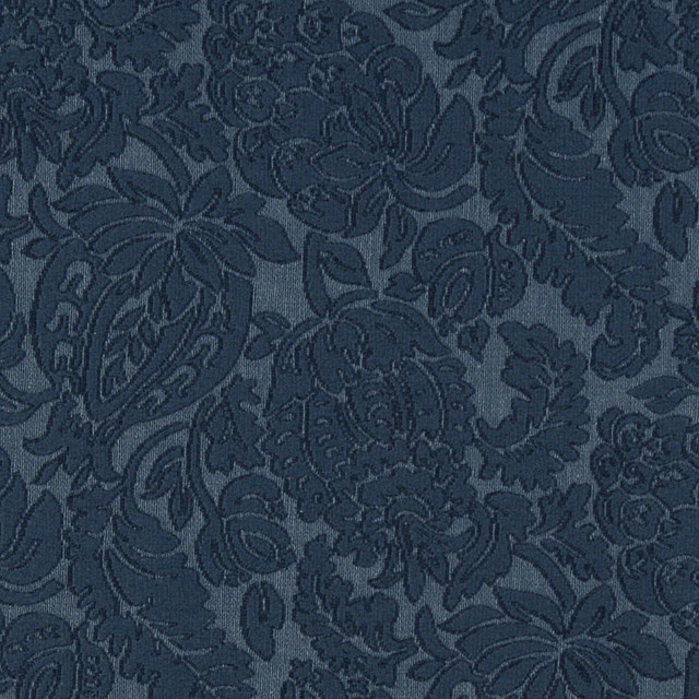 Blue Large Scale Floral Woven Matelasse Upholstery Grade Fabric By The ...