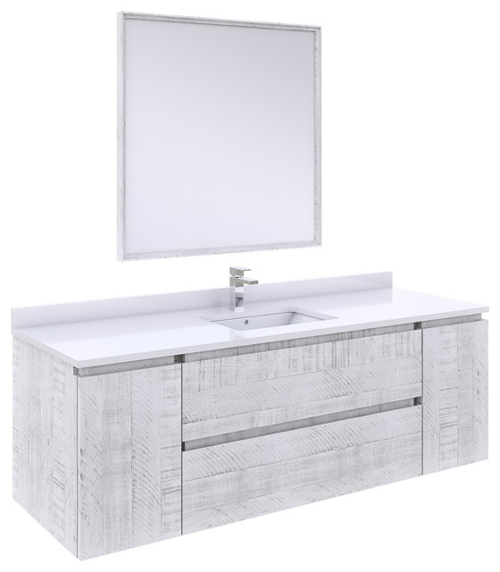 Fresca Formosa Wall Hung Modern Bathroom Vanity with Mirror, 60 ...
