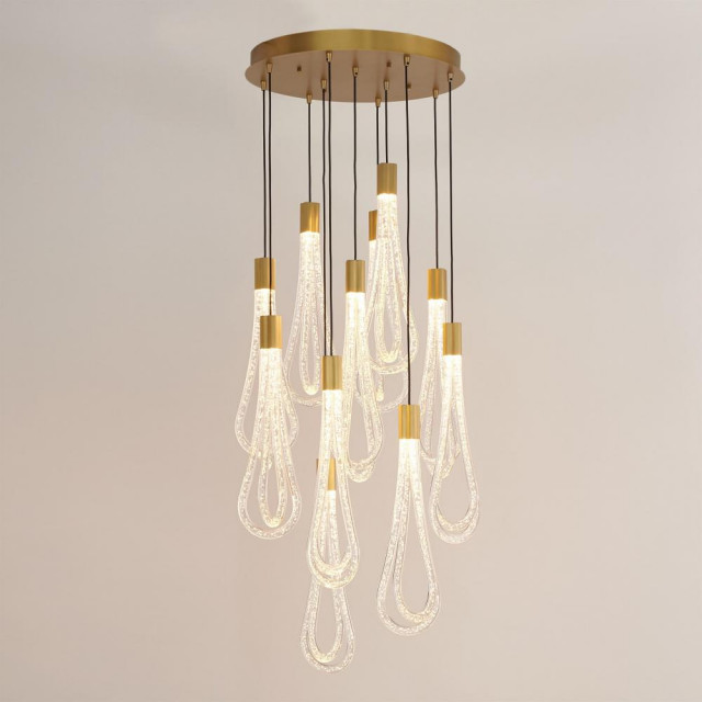Round Layered Raindrop LED Chandelier - Contemporary - Chandeliers - by ...