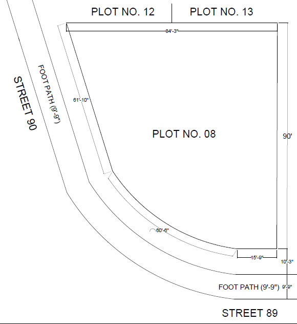 Elevations for irregular shaped site plan