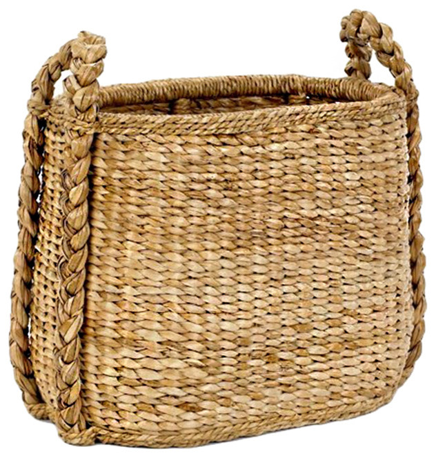 Palm Leaf Oval Fireside Rush Basket - Tropical - Baskets - by Hudson ...