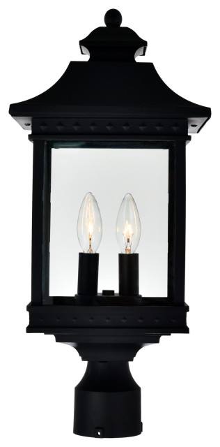 Cleveland 2 Light Black Outdoor Lantern Head - Traditional - Post ...