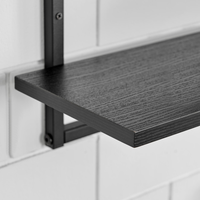 Rhodes 4 Tier Modern Floating Windowsill Shelf With - Industrial ...