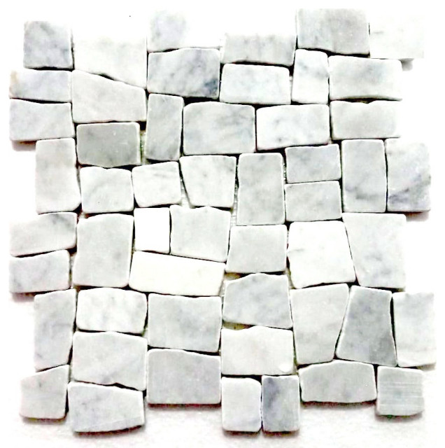 Superior White Pebble Mosaic Tile - 5-Pack 12x12 for Shower ...