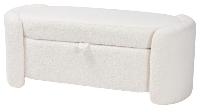 Aminah Boucle Storage Bench - Contemporary - Accent And Storage Benches ...