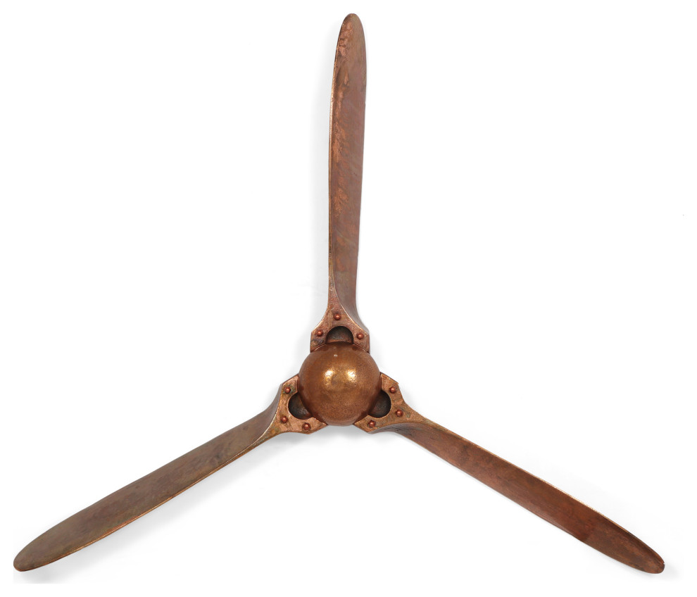 Vanlue Handcrafted Aluminum Propeller Wall Decor, Burnt Copper ...