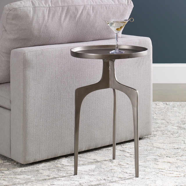 Uttermost Kenna Nickel Accent Table - Industrial - Side Tables And End Tables - by HedgeApple ...