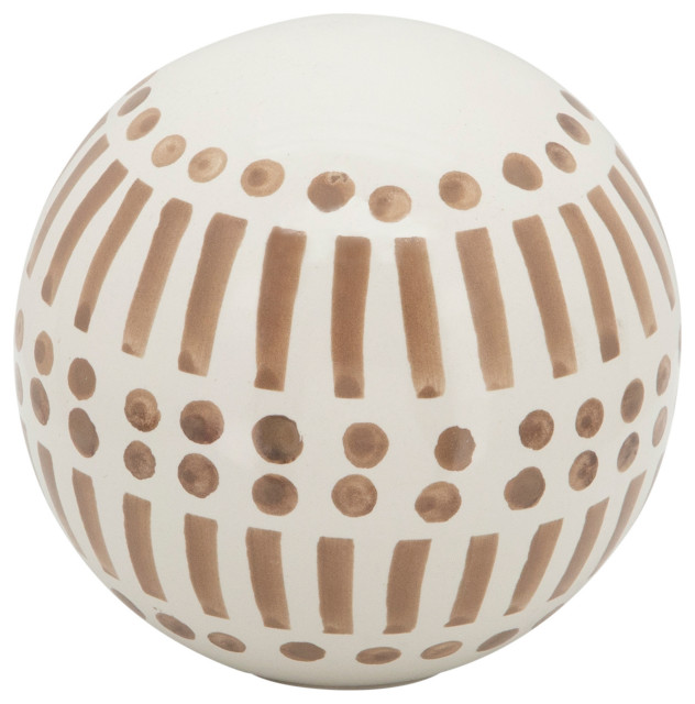 Ceramic 3-Piece Set Orbs, Tan - Contemporary - Decorative Objects And ...