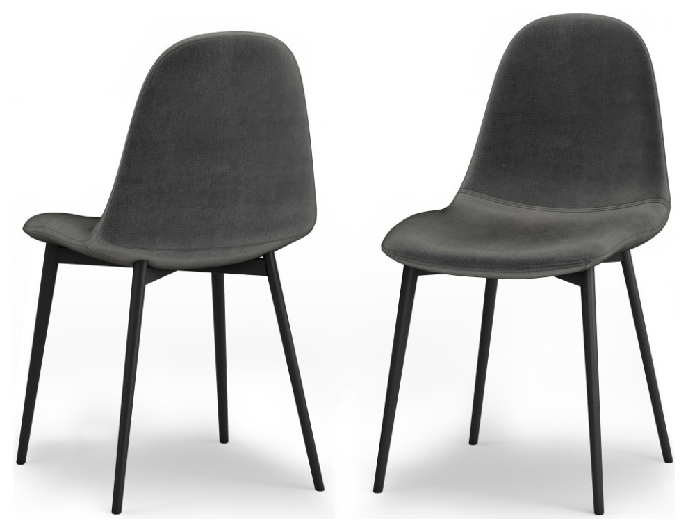 Alpine Dining Chair, Set of 2, Velvet Fabric - Midcentury - Dining ...