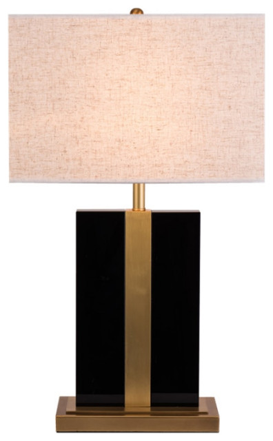 New Gray Marble LED Light Modern Fabric Table Lamp - Transitional ...