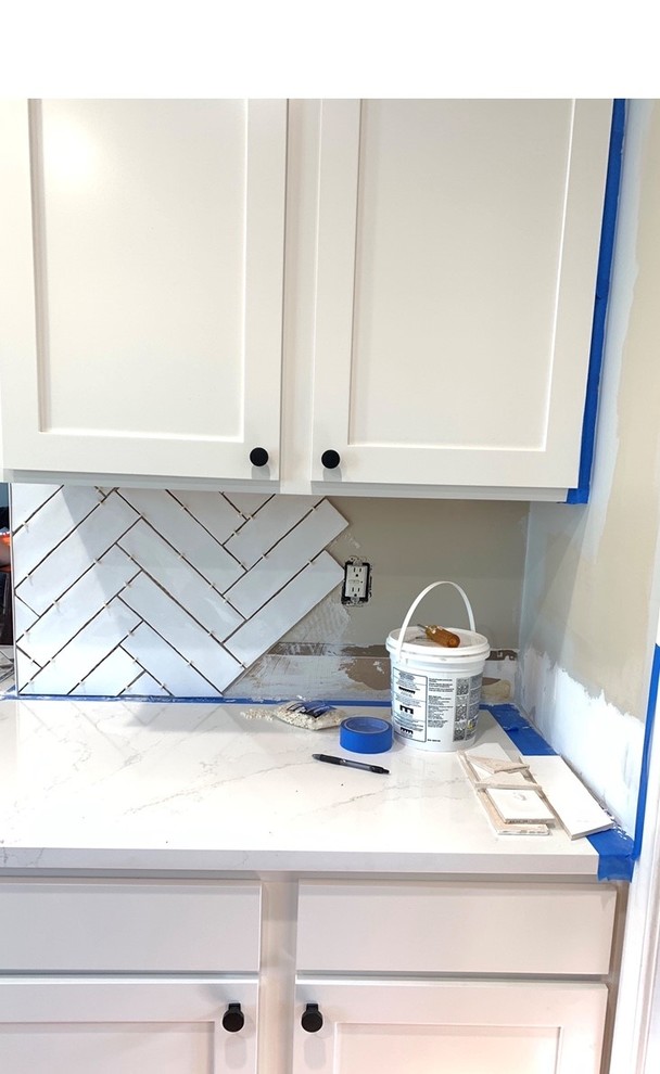 SW Alabaster cabinet and backsplash clash!