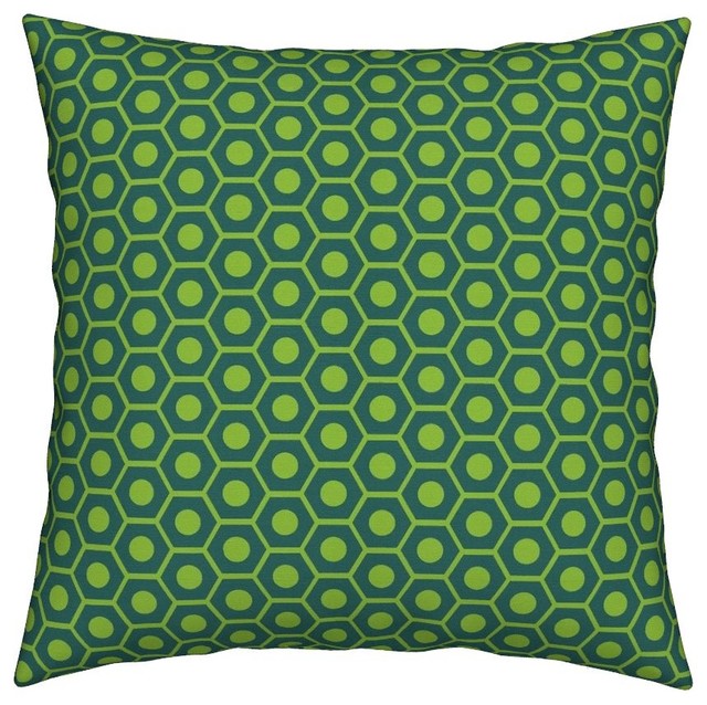 Nut Green Blue Hardware Abstract Geometric Throw Pillow - Contemporary ...