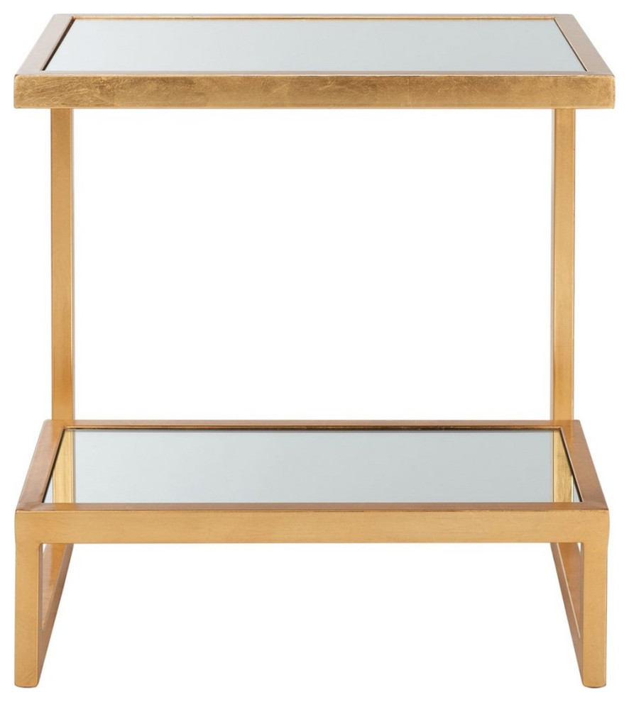 Nettie Mirror Top Gold Accent Table Gold - Contemporary - Side Tables ...