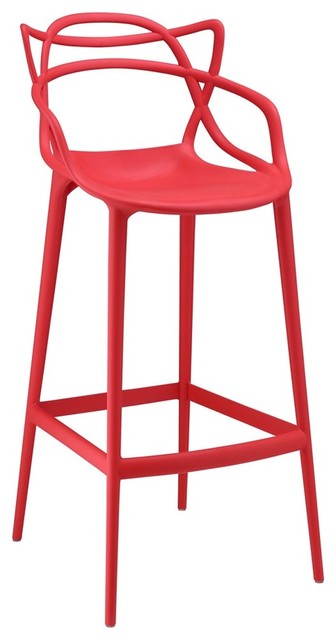 Modern Red Entangled Bar Stool, 19.5"Lx21"Wx43"H - Contemporary - Bar ...