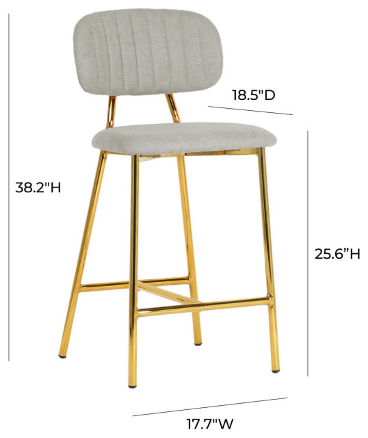 TOV Furniture Ariana Grey Counter Stool (Set of 2) - Midcentury - Bar ...