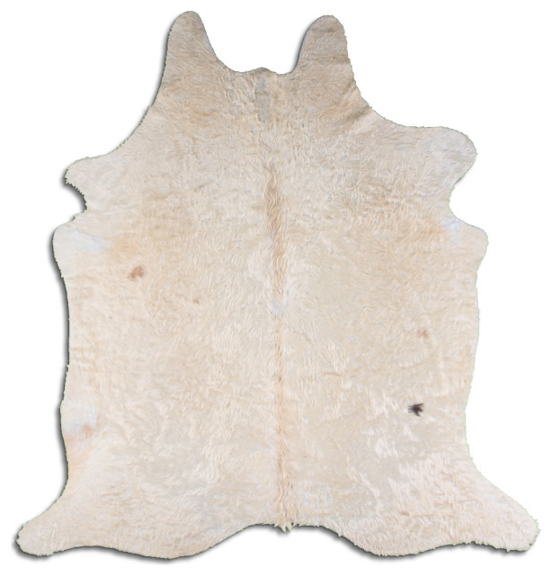 NATURAL HAIR ON Cowhide Rug DE WHITE, 5'x7' to 6'x8' - Southwestern ...