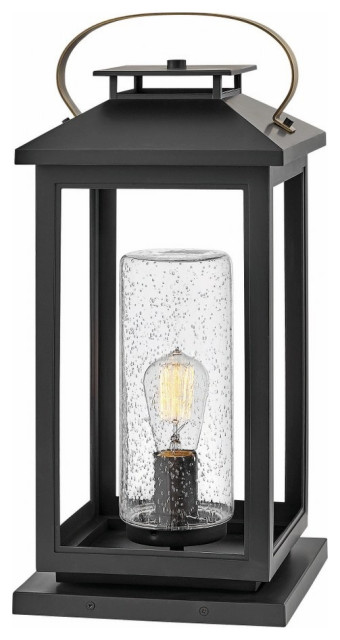 1 Light Medium Outdoor Low Voltage Pier Mount-Black Finish-E26 Medium ...