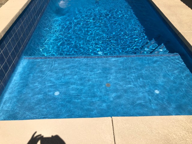 New Palm Springs Pool with Tahoe Blue Quartz Plaster - Contemporary ...