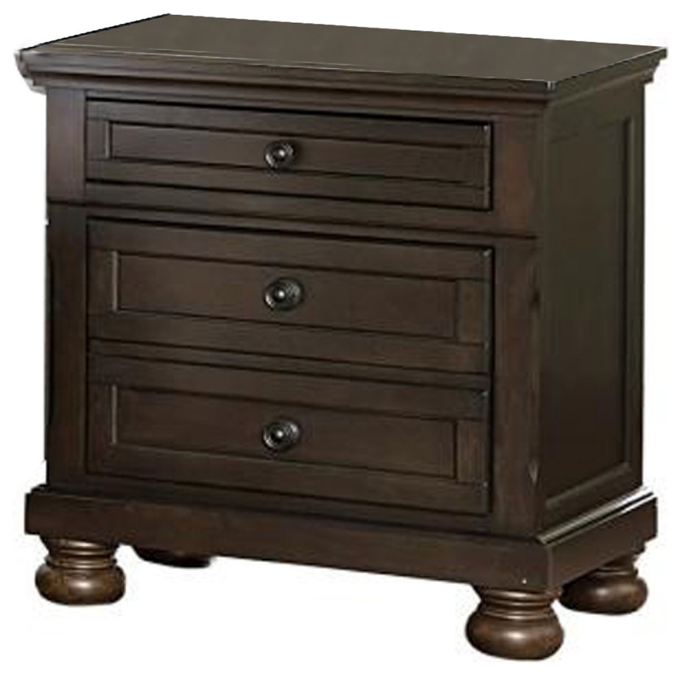 Benzara BM185981 Wooden Design Night Stand Chest With Hidden Drawer ...