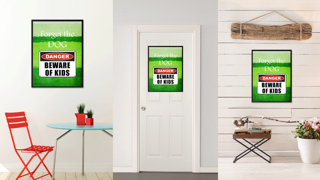 Beware Of Kids Danger Sign, Canvas, Picture Frame, 13"x17 ...