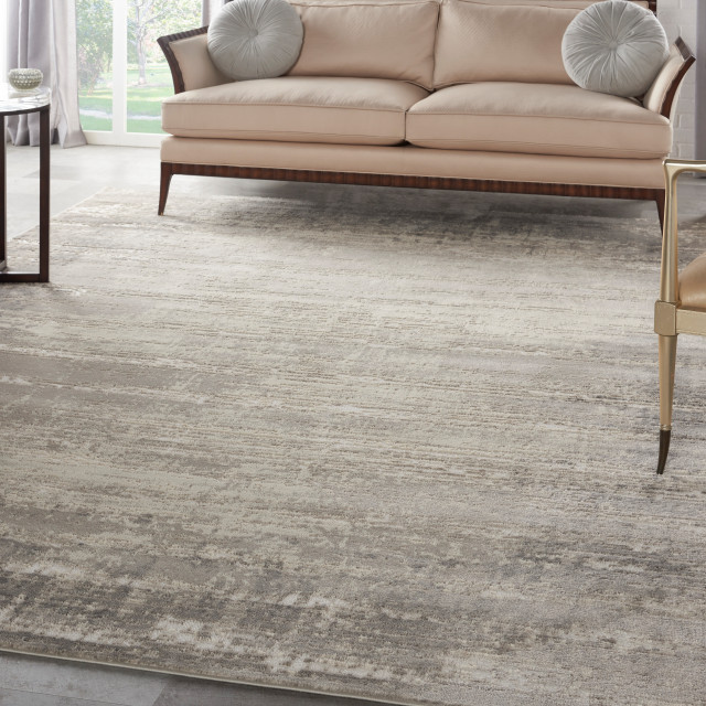 Nourison Cyrus CYR04 Area Rug, Ivory/Grey, 10' x 14' - Contemporary ...