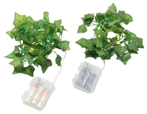 Set of 2 Ivy Vines With Fairy Lights - Contemporary - Garden Statues ...