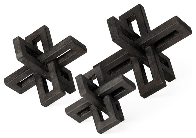 Aleph, 3-Piece Set, Black Metal Small Medium & Large Jacks - Industrial ...