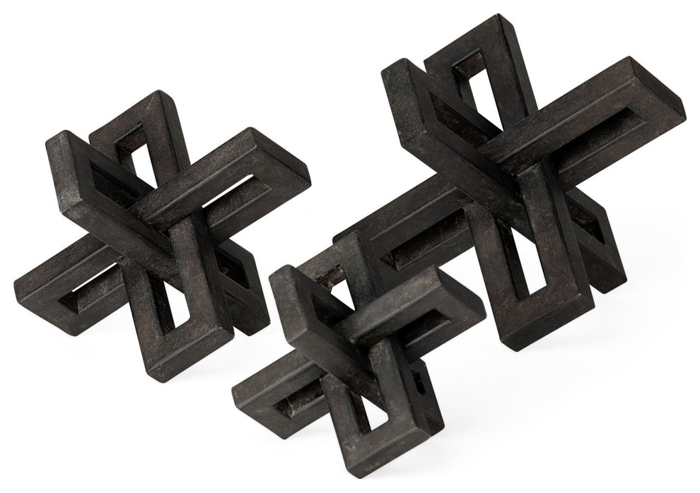 Aleph, 3-Piece Set, Black Metal Small Medium & Large Jacks - Industrial ...