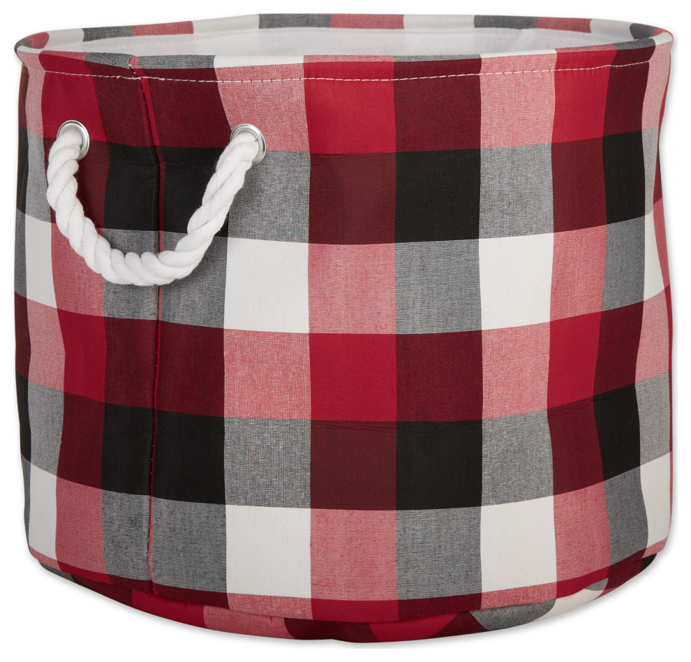 DII Polyester Bin Tri Color Cardinal Red Round Medium 12"x15"x15 ...